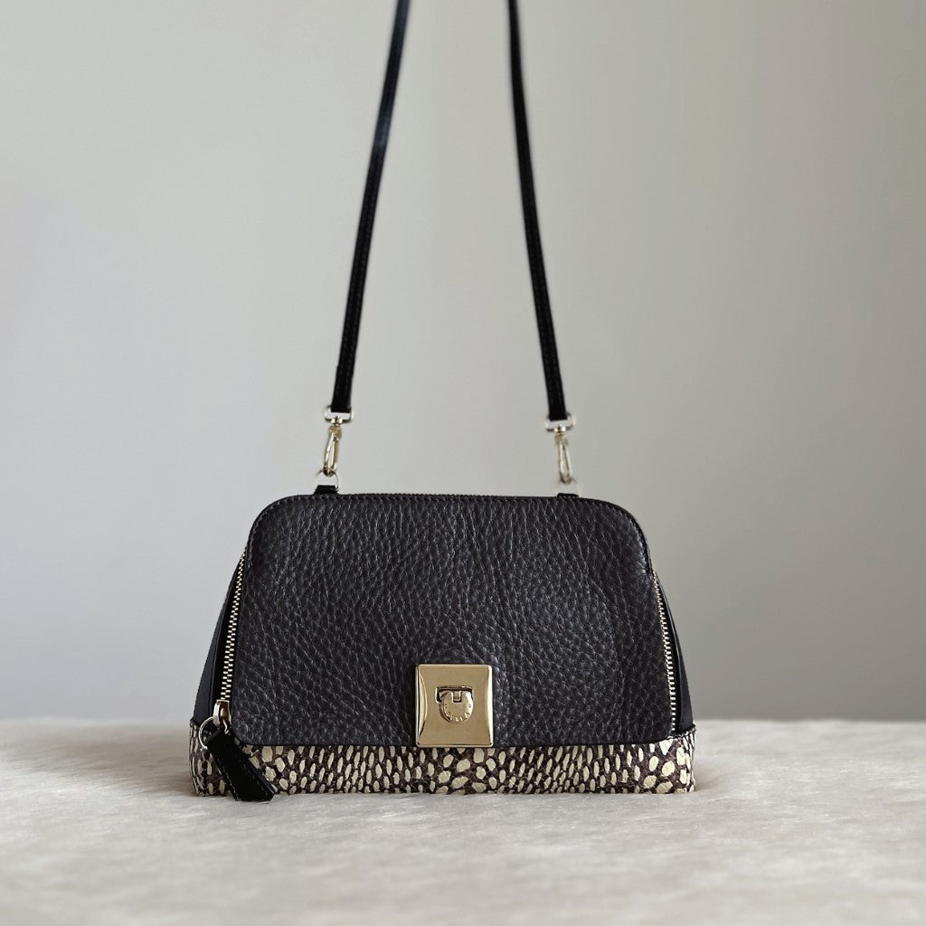 Furla Python Print Leather Front Buckle Crossbody Shoulder Bag Excelle